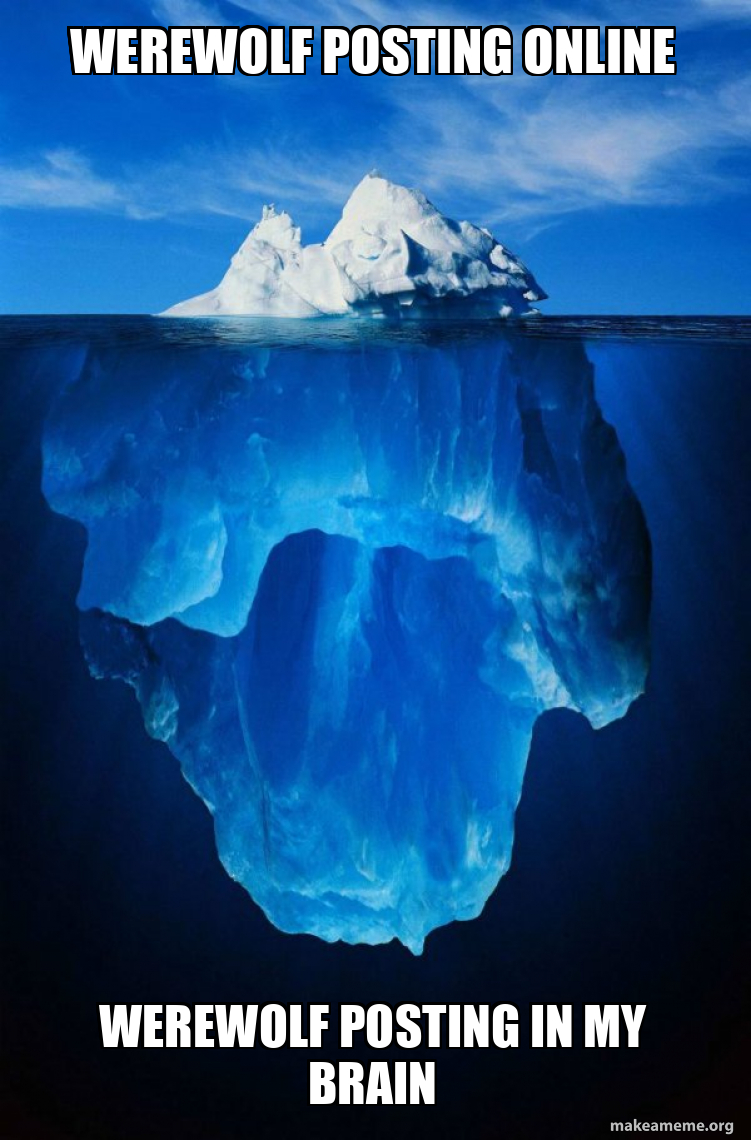 Werewolf posting online Werewolf posting in my brain - Iceberg Meme ...