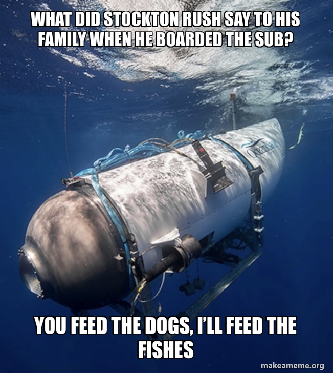 What did stockton rush say to his family when he boarded the suB? You ...