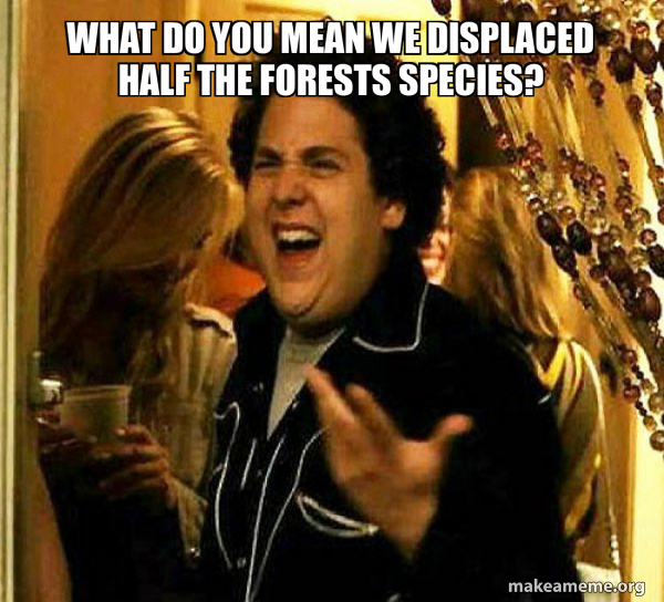 What do you mean we displaced half the forests species? - Seth from ...