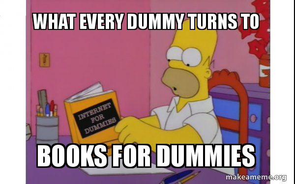 what every dummy turns to books for dummies - Computer Homer Meme Generator