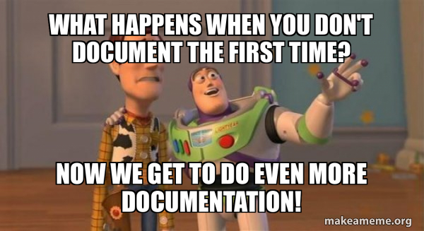 What happens when you don't document the first time? Now we get to do ...