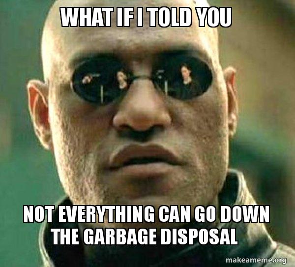 What if I told you Not Everything Can Go Down The Garbage Disposal ...