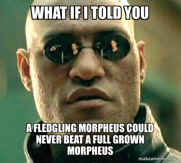 What if I told you a fledgling morpheus could never beat a full grown ...