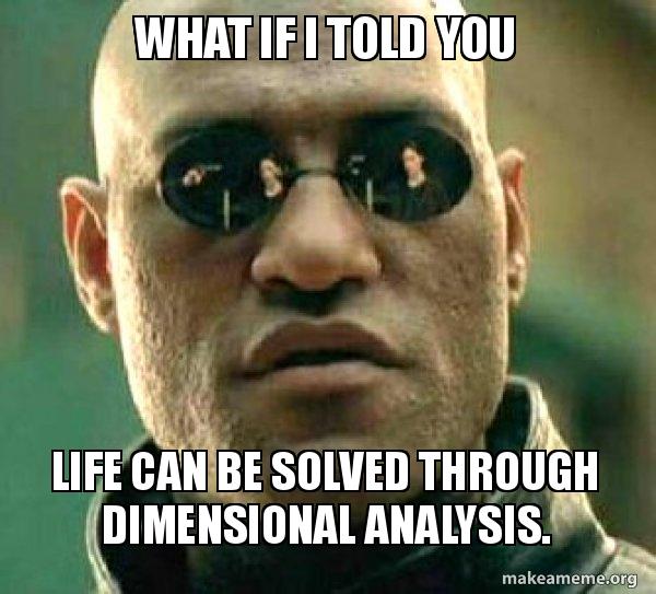 What if I told you life can be solved through dimensional analysis ...