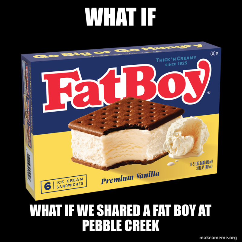 What if what if we shared a fat boy at pebble creek Meme Generator