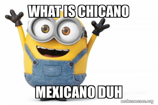 what is chicano Mexicano duh - Happy Minion Meme Generator