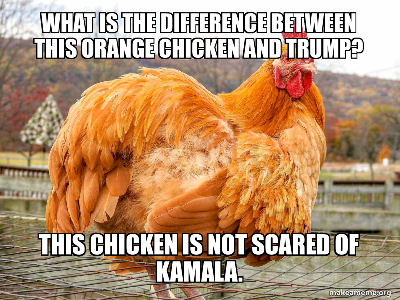 What is the difference between this orange chicken and trump? This ...
