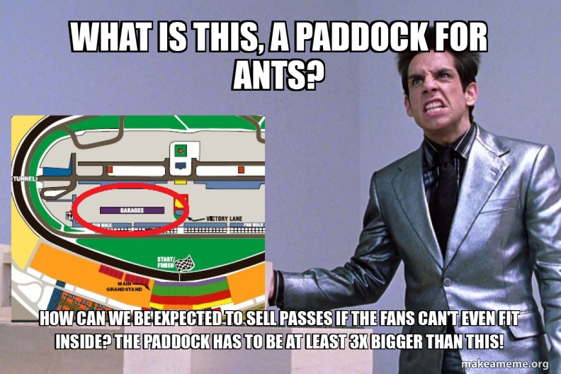 What is this, a paddock for ants? How can we be expected TO sell passes ...