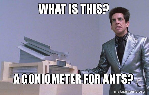 What is this? A goniometer for ants? - Center for Ants (Zoolander ...