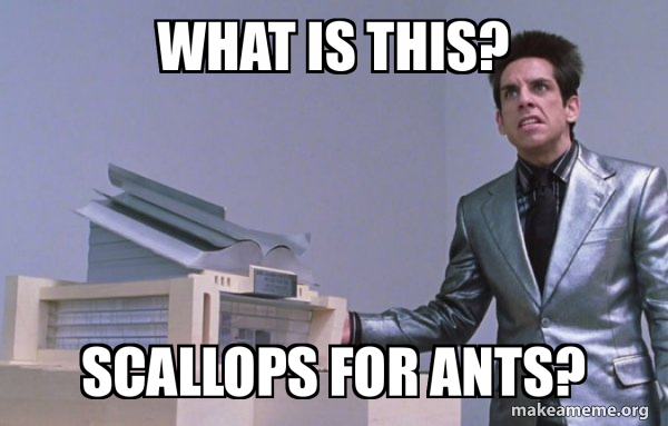 What is this? Scallops for ants? - Center for Ants (Zoolander) Meme ...