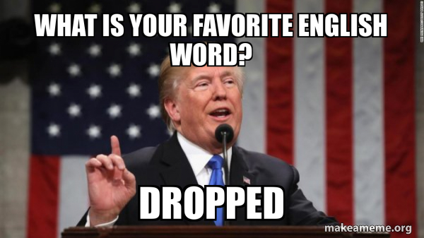 What is your favorite English word? DROPPED - Donald Trump Meme Generator