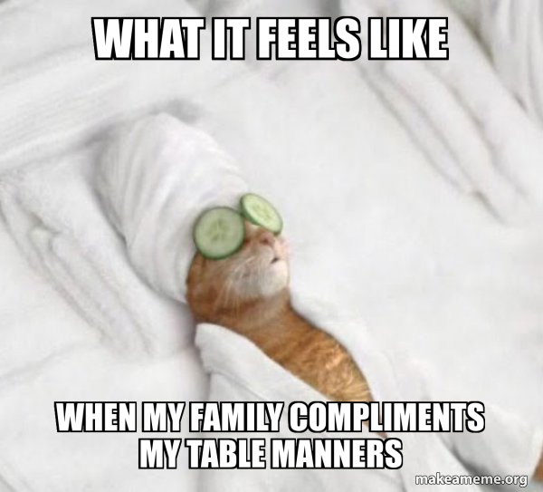 What It Feels Like When My Family Compliments My Table Manners ...