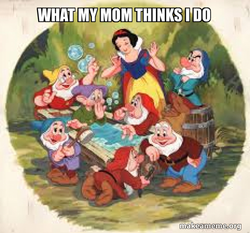 What my mom thinks i do Meme Generator