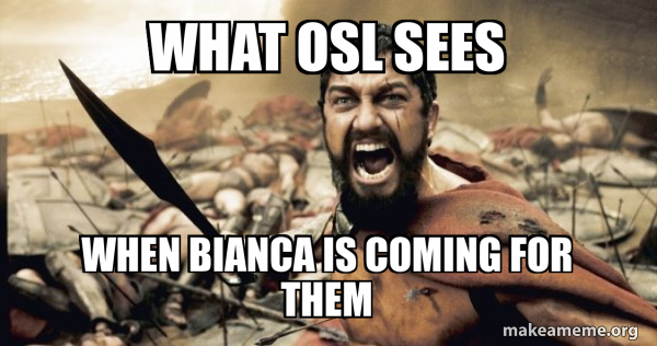 What OSL sees When Bianca is coming for them - The 300 Meme Generator