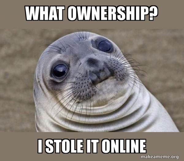 What ownership? I stole it online - Squeamish Seal | Make a Meme