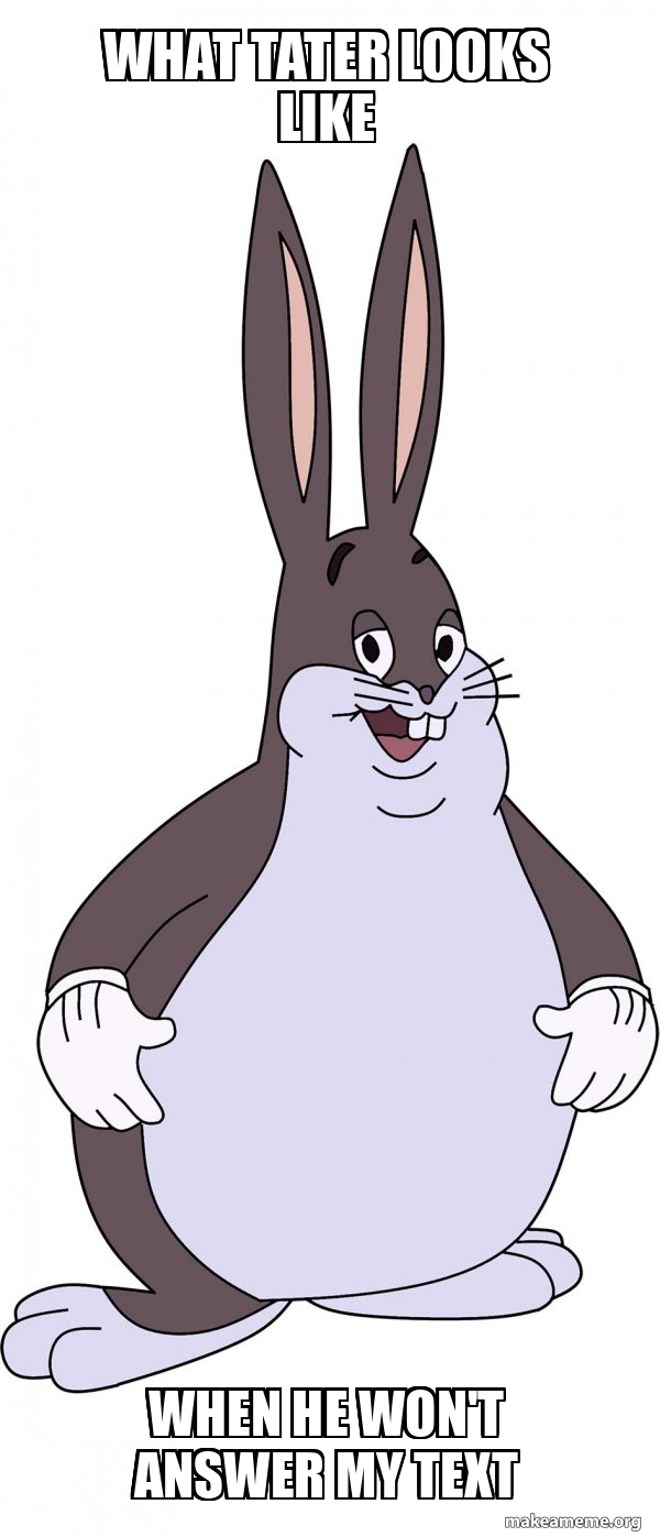 What tater looks like When he won't answer my text - Chungus Meme Generator
