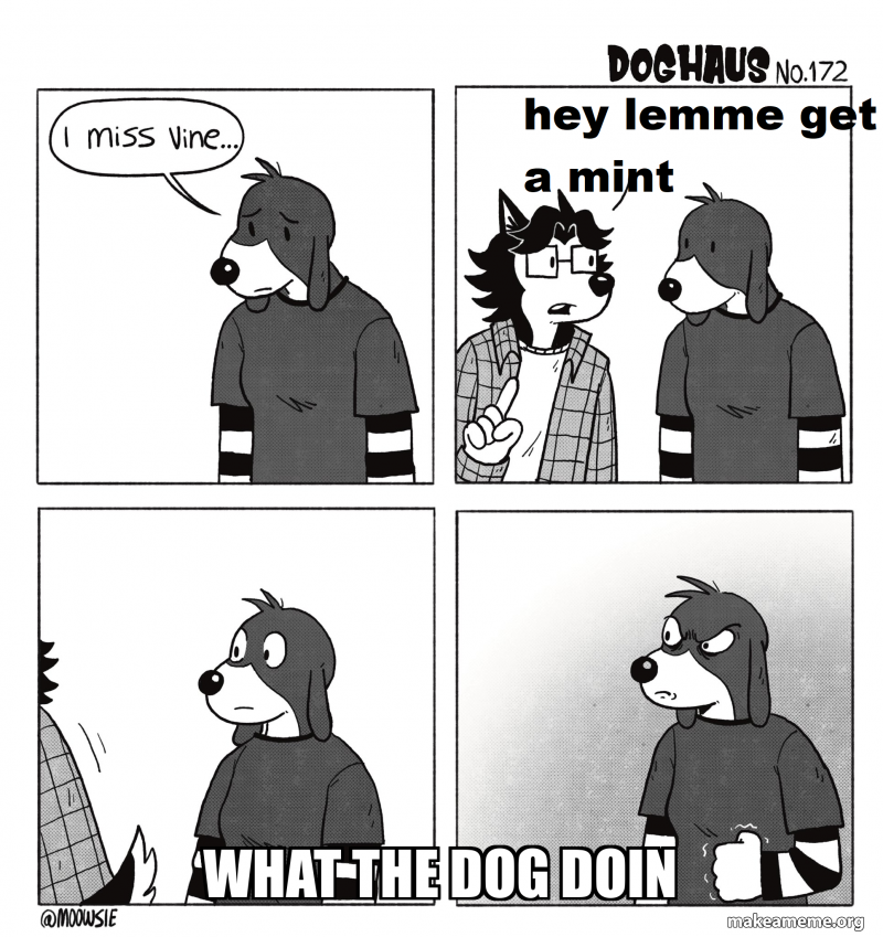 what the dog doin Meme Generator