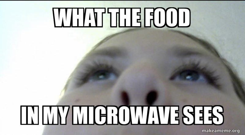 What the food IN my microwave sees Meme Generator
