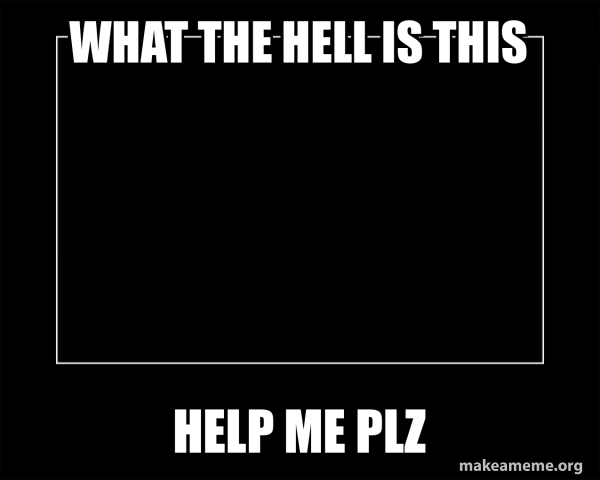what the hell is this help me plz - Motivational Meme Meme Generator