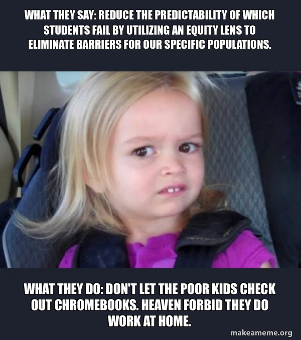 What they say: reduce the predictability of which students fail by ...