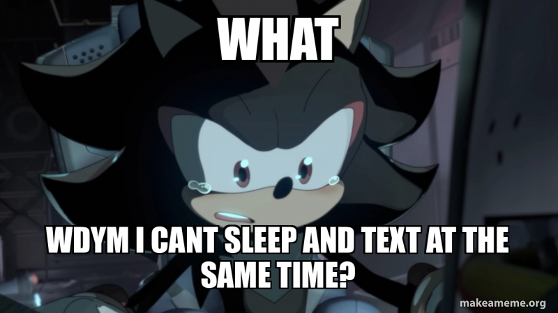 What Wdym i cant sleep and text at the same time? Meme Generator