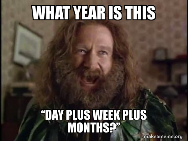 What year is this â€œDay plus week plus months?â€ - Robin Williams ...