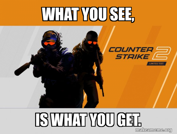 What you see, Is what you get. - Counter-Strike 2 (CSGO 2) Meme Generator