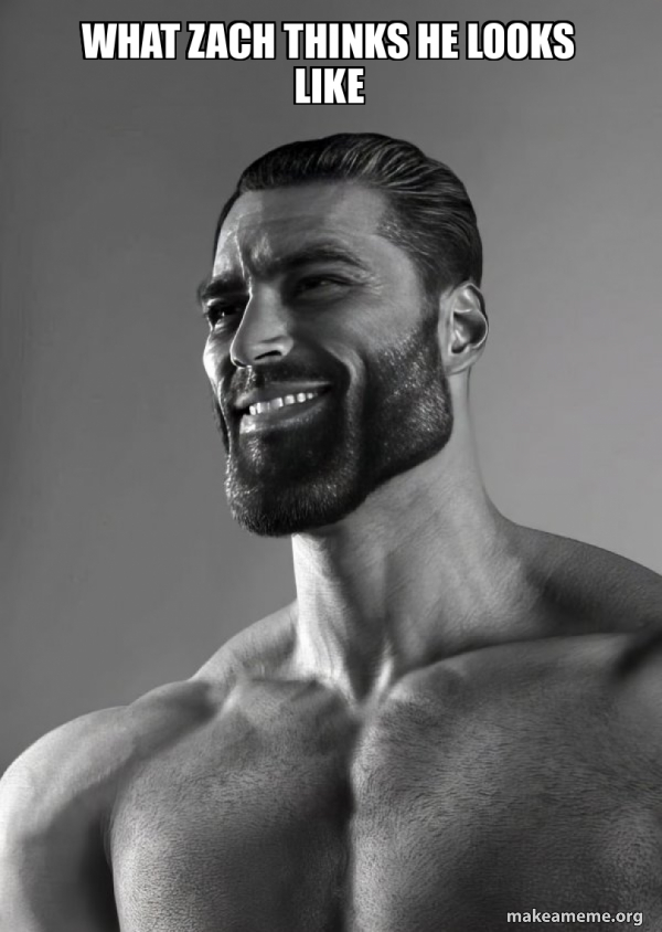 What Zach thinks he looks like - Gigachad Meme Generator