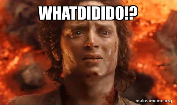 WHATDIDIDO!? - Frodo it's over it's done Meme Generator