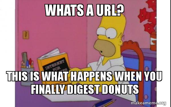 whats a url? this is what happens when you finally digest donuts ...