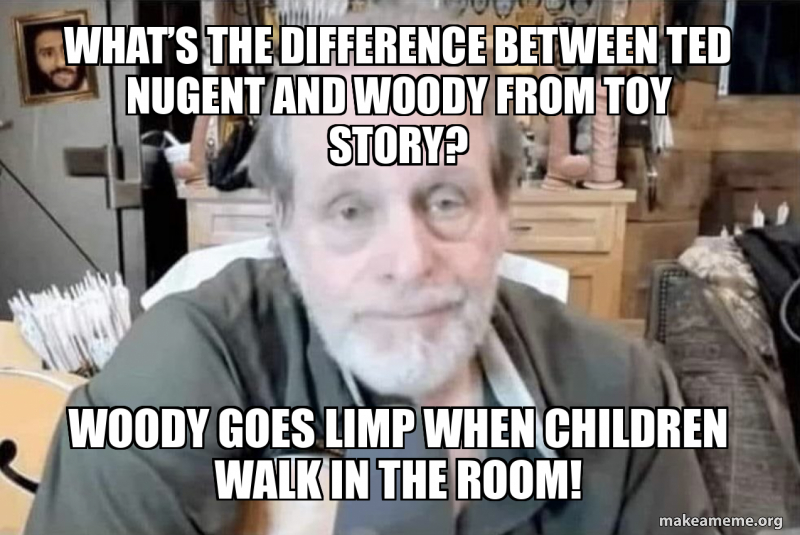What’s the difference between ted nugent and woody from toy story ...