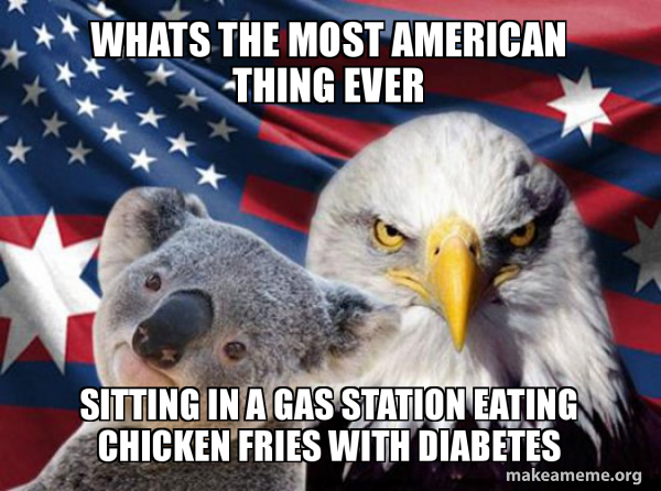 whats the most american thing ever sitting in a gas station eating ...