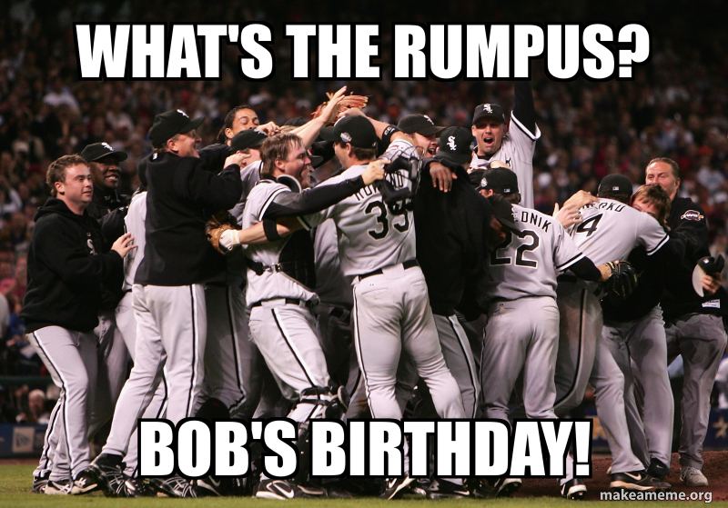 what's the rumpus? bob's birthday! Meme Generator