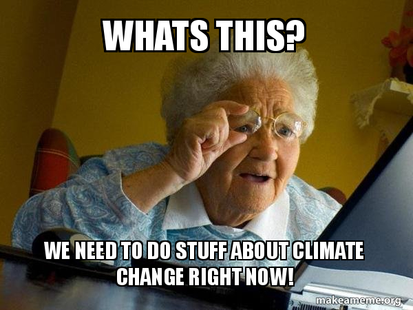 WHATS THIS? We need to do stuff about climate change right now ...