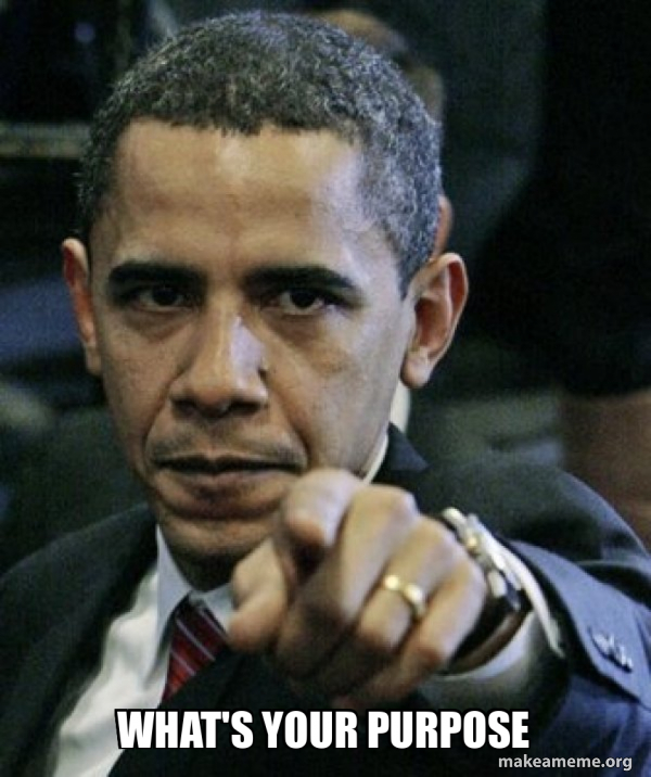 What's your purpose - Angry Obama Meme Generator