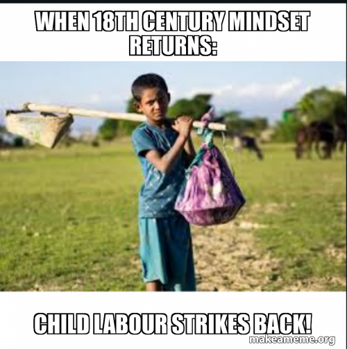 When 18TH Century Mindset returns: Child LABOUR STRIKES BACK! Meme ...