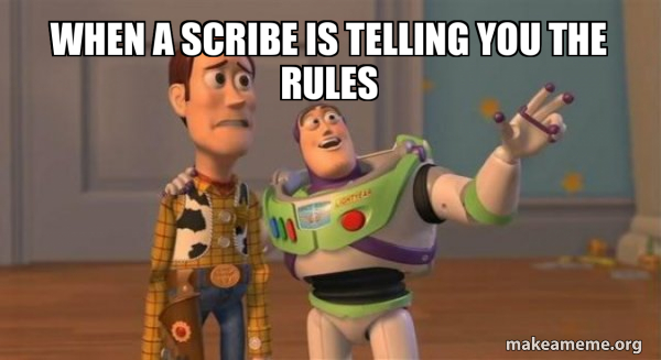 when a scribe is telling you the rules - Buzz and Woody (Toy Story ...