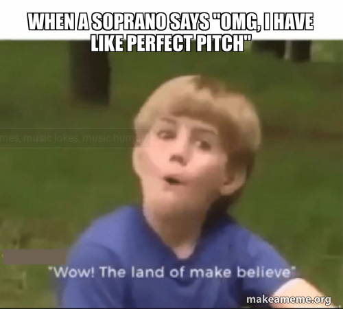 When a soprano says "Omg, I have like perfect pitch" Meme Generator