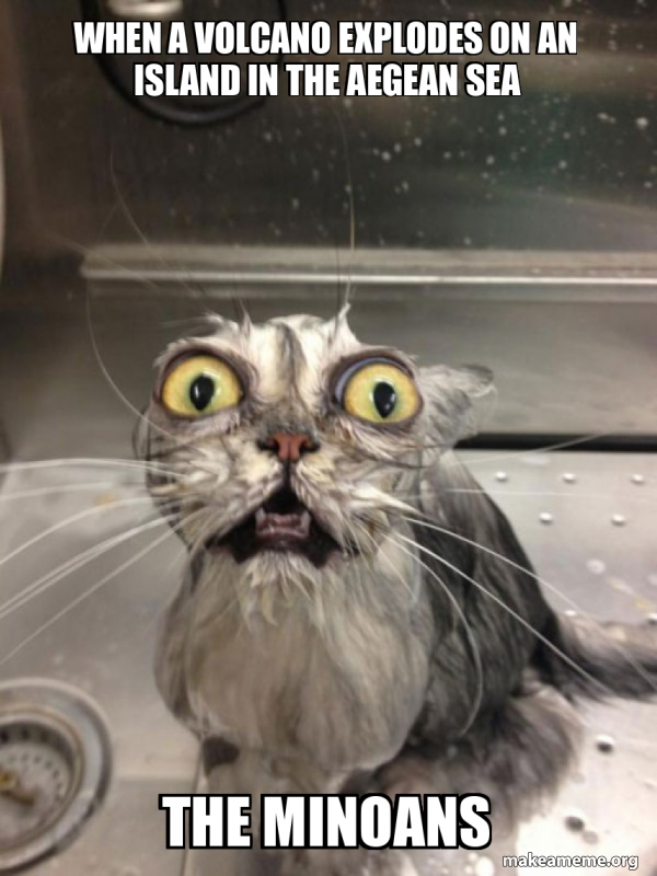 When a volcano explodes on an island in the aegean sea The minoans ...