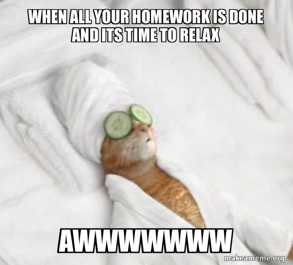 When all your homework is done and its time to relax awwwwwww ...