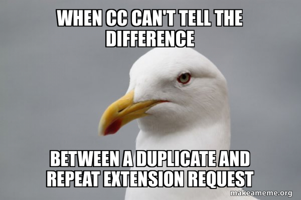 when CC can't tell the difference between a duplicate and repeat ...