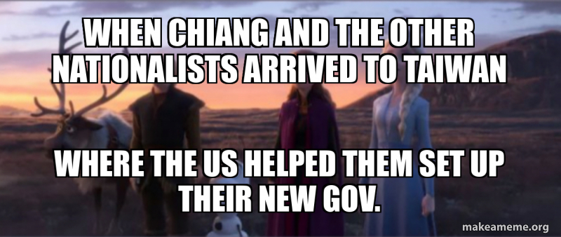 When chiang and the other nationalists arrived to Taiwan Where the us ...