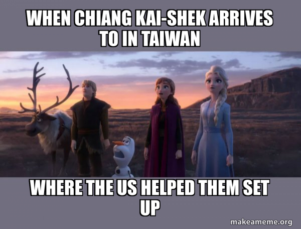 When Chiang Kai-Shek arrives to in Taiwan Where the US helped them set ...