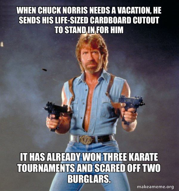 When Chuck Norris needs a vacation, he sends his life-sized cardboard ...