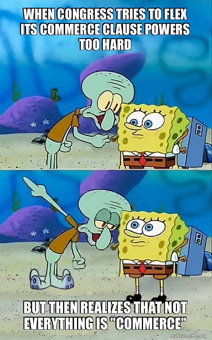 when congress tries to flex its commerce clause powers too hard but ...