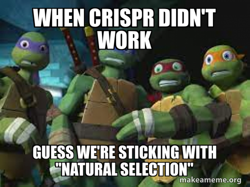 When CRISPR didn't work Guess we're sticking with "natural selection ...