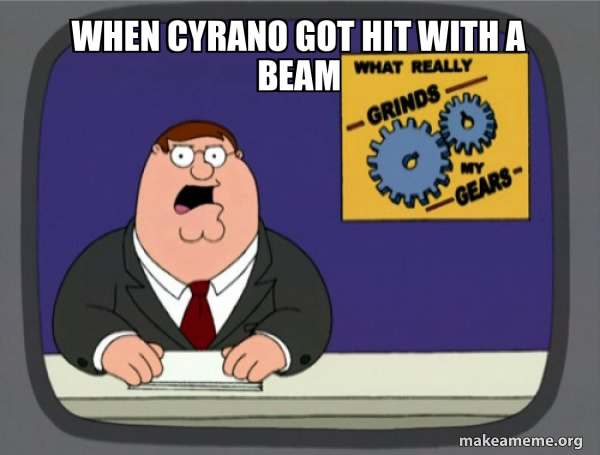when cyrano got hit with a beam - What Grinds My Gears (Family Guy ...
