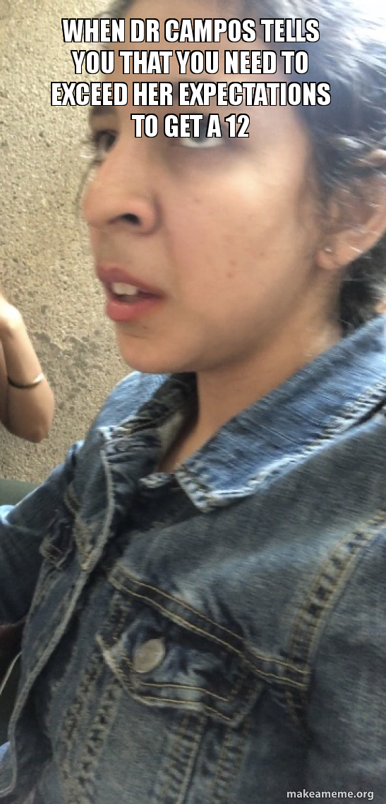 WHEN DR CAMPOS TELLS YOU THAT YOU NEED TO EXCEED HER EXPECTATIONS TO ...
