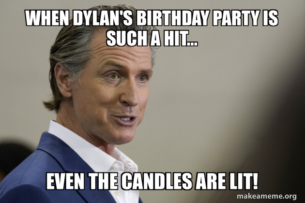 When Dylan's birthday party is such a hit... Even the candles are lit ...