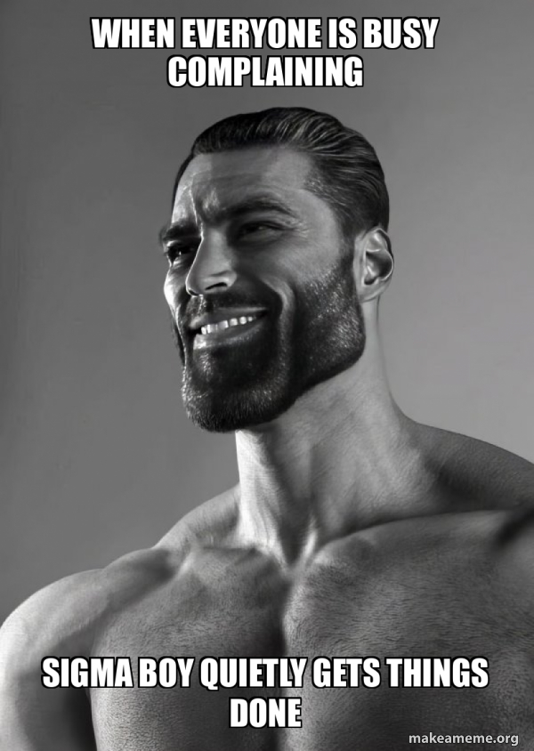 When everyone is busy complaining Sigma boy quietly gets things done ...